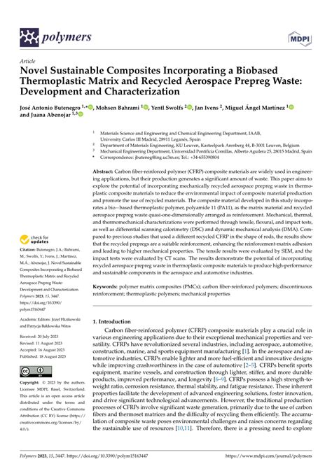 Pdf Novel Sustainable Composites Incorporating A Biobased Thermoplastic Matrix And Recycled