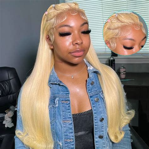 Full Lace Wig Blonde Straight Human Hair Wigs Brazilian Hair