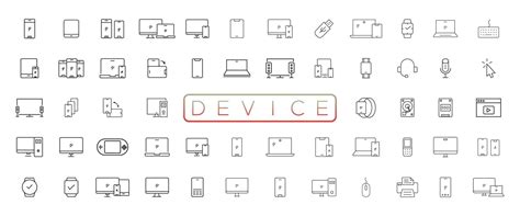Device And Technology Line Icon Set Electronic Devices And Gadgets