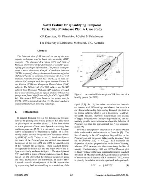 Pdf Novel Feature For Quantifying Temporal Variability Of Poincaré