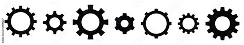 Setting Gears Icon Gear Setting Icon Vector Collection On White