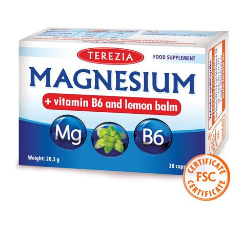 MAGNESIUM - vitamin B6 and Lemon balm | Terezia.eu | Food supplements ...