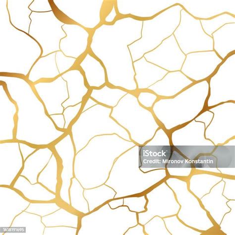 금 Kintsugi 수리 균열 배경 질감 벡터 그림 금 금속에 대한 스톡 벡터 아트 및 기타 이미지 금 금속 금색 대리석 Istock