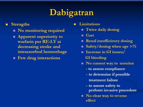 Dabigatran Guidelines And Reversal Ppt