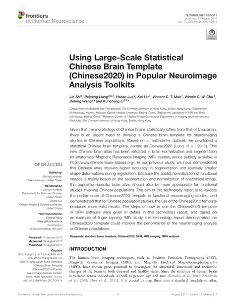 pdf using large scale statistical chinese brain template chinese2020