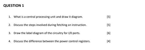 Solved QUESTION What Is A Central Processing Unit And Chegg Com