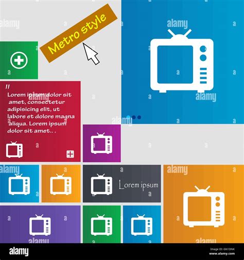 Old Tv Television Icon Sign Buttons Modern Interface Website Buttons