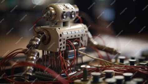 Ai가 생성한 복잡한 회로 기판을 수리하는 미래형 로봇 팔 무료 사진