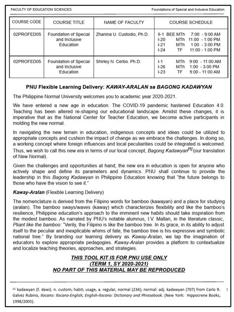 02profed05 Flexible Learning Toolkit Week 1 12 Pdf Disability