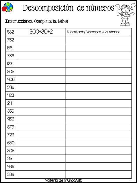Fichas De Matemáticas En Español