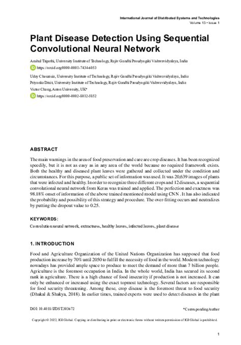 pdf plant disease detection using sequential convolutional neural network