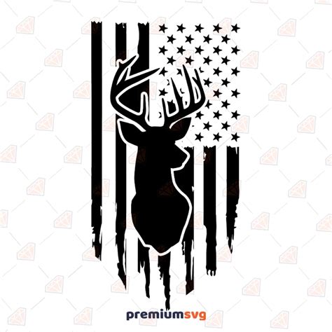 Usa Deer Flag Svg Cut Files American Flag Deer Svg Premiumsvg