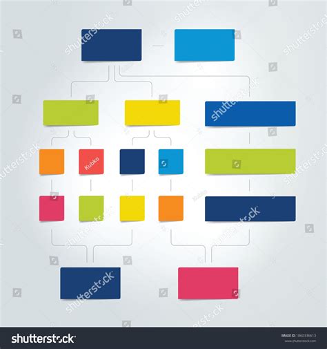 Flowchart Diagram Template Scheme Infographic Empty Stock Vector