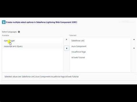 How To Display Selected Multiple Picklist Value From One Box To Other Dual Listbox In LWC