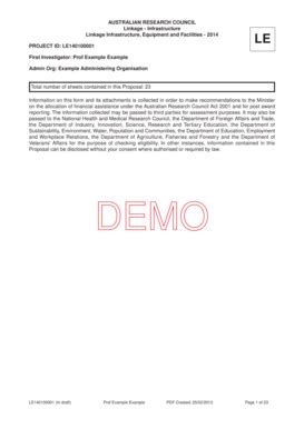 Fillable Online RC Sample Application Form Australian Research Council Fax Email Print PdfFiller