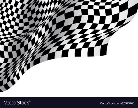 Checkered Flag Wave On White Blank Space Design Vector Image