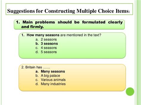 Multiple Choice Items