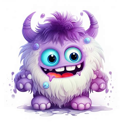 Premium Ai Image A Cartoon Drawing Of A Purple Monster With Big Eyes