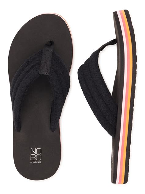 No Boundaries Women S Terry Cloth Flip Flops Walmart