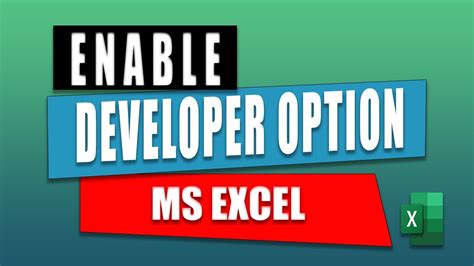 how to enable developer option in ms office excel hindi youtube