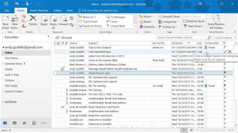 follow up flags and categories microsoft outlook