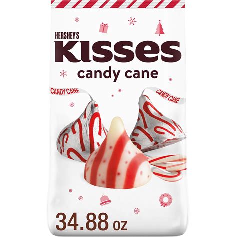 Hersheys Kisses Candy Cane Flavored Christmas Candy Bulk Bag 3488 Oz