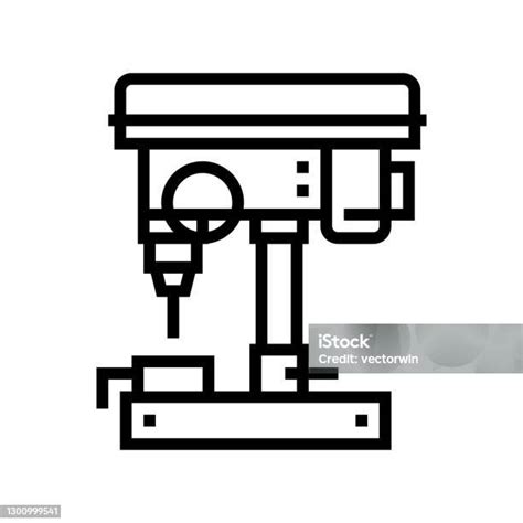 Illustration Vectorielle Dicône De Ligne De Machine De Perçage Vecteurs