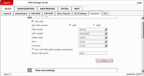 UPS Setup And Configuration For APC XL Open E Knowledgebase Knowledge Database