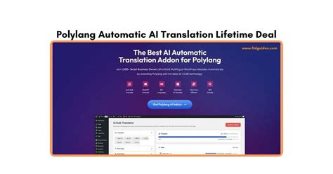 Polylang Automatic AI Translation Lifetime Deal - Boost Your Multilingual Site Effortlessly