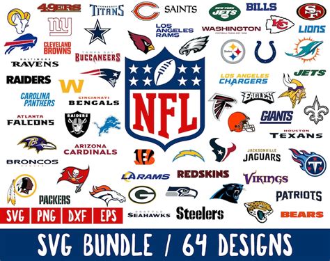 2021 UPDATE NFL Football Logos Bundle Nfl Football Clipart Nfl Etsy