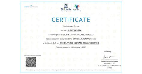 Sumit Jangra On Linkedin Successfully Completed The Ethical Hacking
