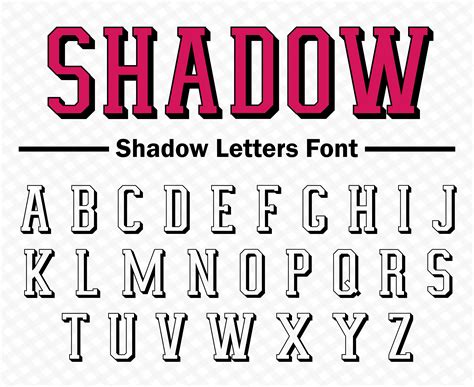 Shadow Font Shadow Letters Font Block Shadow Font Shadow Font Etsy Uk