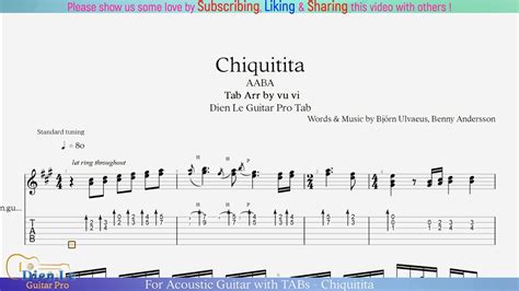 For Acoustic Guitar With Tabs Chiquitita Youtube