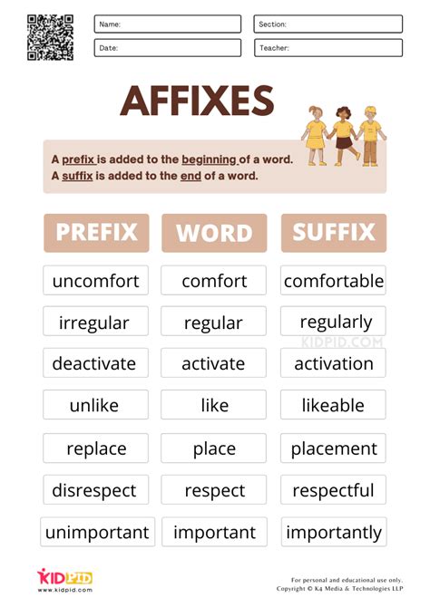 Affixes Spelling Activity Printable Worksheets Kidpid