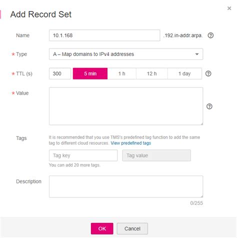 how can i configure a ptr record to map the ip address of an ecs to a