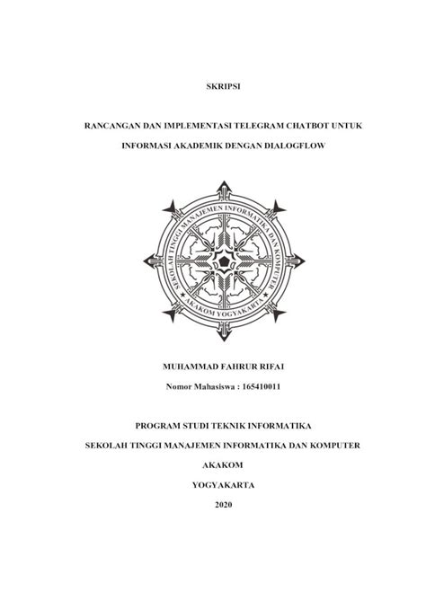 Pdf Skripsi Rancangan Dan Implementasi Telegram Chatbot Dokumentips