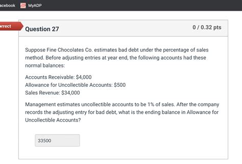 Solved Suppose Fine Chocolates Co Estimates Bad Debt Under Chegg