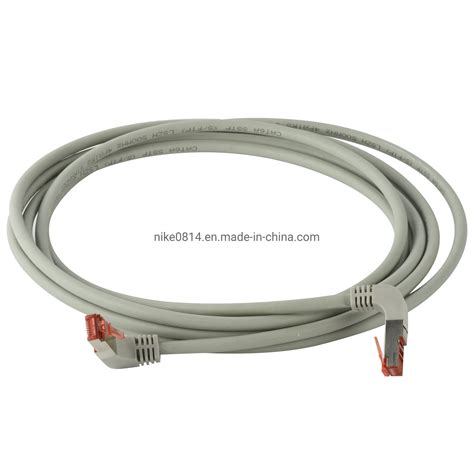 Patch Cord 27AWG Cu 500MHz Right Angle Straight RJ45 S FTP CAT6A CAT6A And Patch Cord