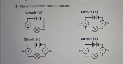 solved 2 circle the correct circuit diagram circuit a circuit b