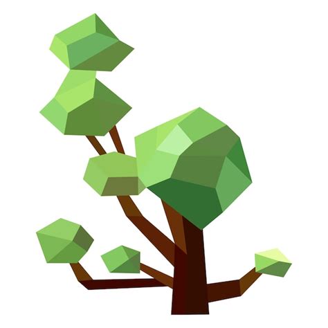 Premium Vector Abstract Low Poly Tree Icon Isolated Geometric Forest
