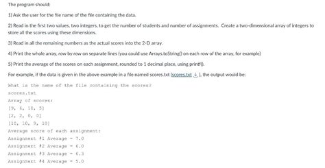 Solved The Program Should 1 Ask The User For The File Name Chegg