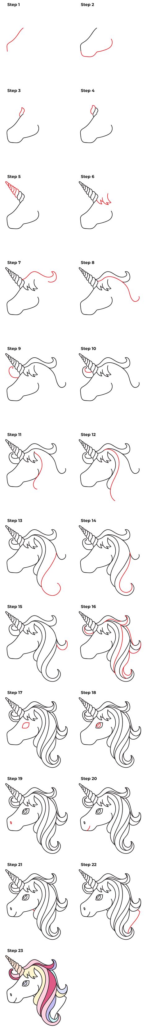 How To Draw A Unicorn Head