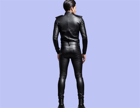 Handmade Sheep Leather Men Pantgenuine Black Leather Pantmen Leather