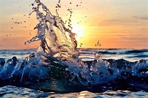 Splashing Water From Waves Waves Splashing In The Ocean Stock Illustration Illustration Of