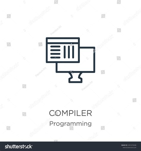 Compiler Icon Thin Linear Compiler Outline Stock Vector Royalty Free