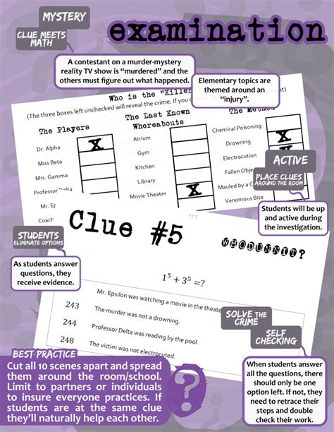 Whodunnit Engaging Math Activities Clark Creative Education
