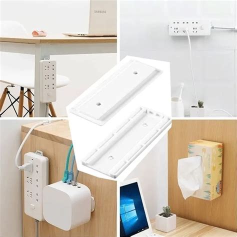 Socket Holder Wall Mounted Wall Sticker Socket Storage Seamless Hole Free Socket Plug In Board