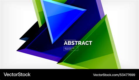Abstract Background Colorful Triangles With 3d Vector Image