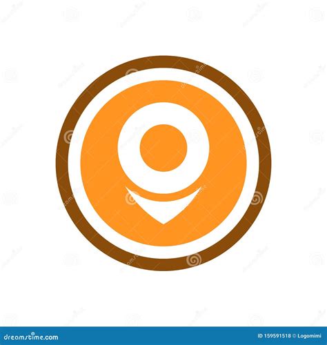 Location Icon Design Pin Map Sign Symbol Round Circle Shape Vector Stock Vector