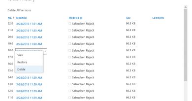 Sharepoint Version History Sharepoint Diary